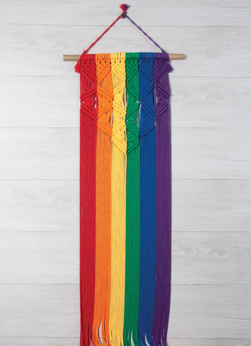 Solid Oak: Macramé Wall Hanging Kit - Rainbow Stripe Wall Hanging