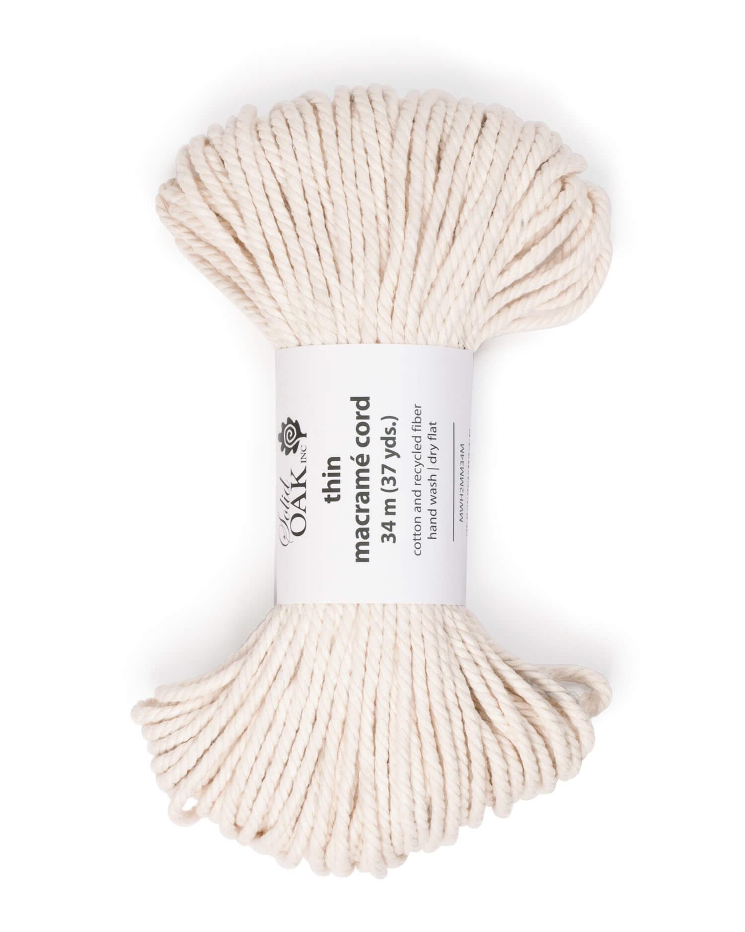 Macramé Thin Cotton Twisted Cord | Solid Oak Make-ramé